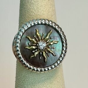 SLANE | Jewelry | Slane Black Mother Of Pearl Celestial Sunsolis Ring ...